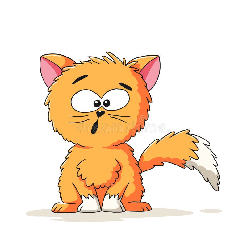 Red Cartoon Cat stock vector. Illustration of doodle - 160537290