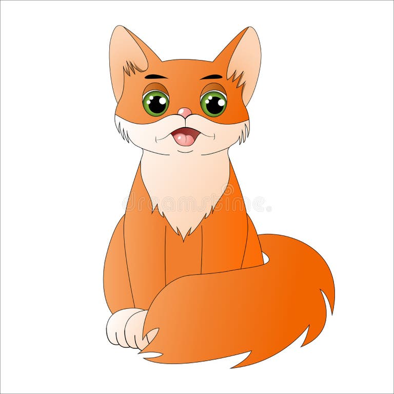 Red cartoon cat stock vector. Illustration of kitten - 102349229