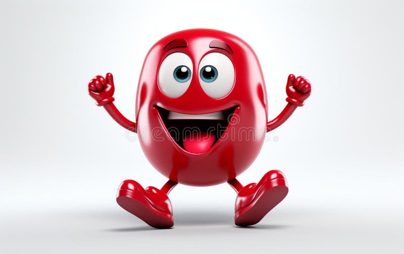 Red Cartoon Dance on Clear Background -Generative Ai Stock Illustration ...
