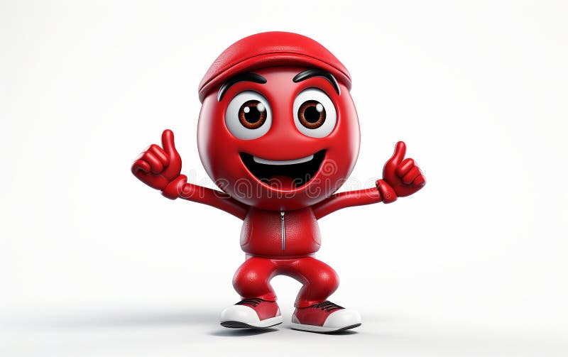 Red Cartoon Dancer on Transparent BG -Generative Ai Stock Illustration ...