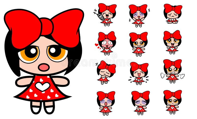 Red cartoon girl stock vector. Illustration of show, cartoon - 26440957