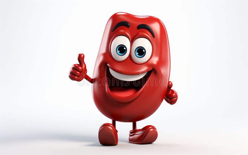 Red Cartoon on Transparent Backdrop -Generative Ai Stock Illustration ...