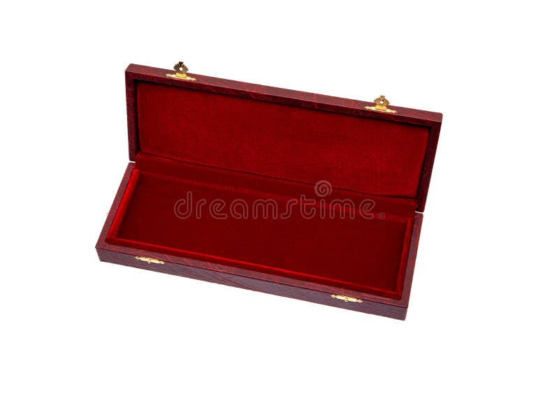Red Case with Gilded Locks. Box for an Expensive Gift. Luxury Packaging ...
