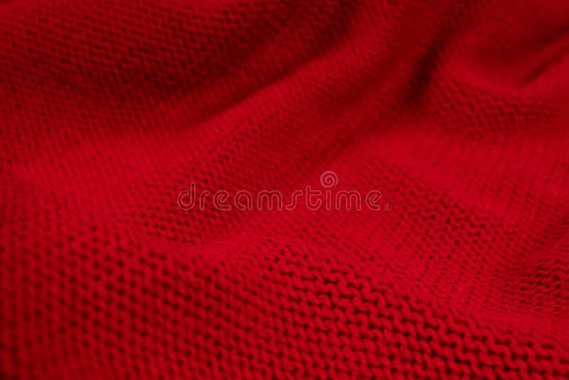 The Red Cashmere Knit is Heavily Dented by Several Folds Stock Image ...