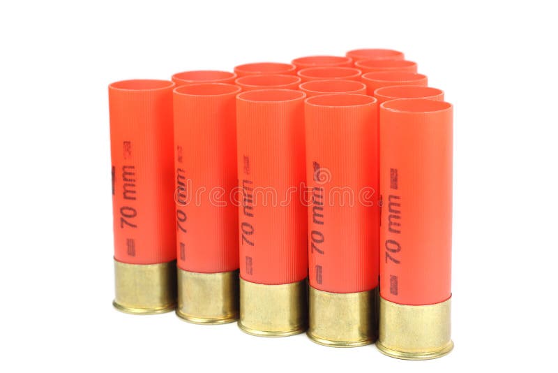 Casings Shotgun Cartridges Blue Isolated Stock Photo - Image of ...