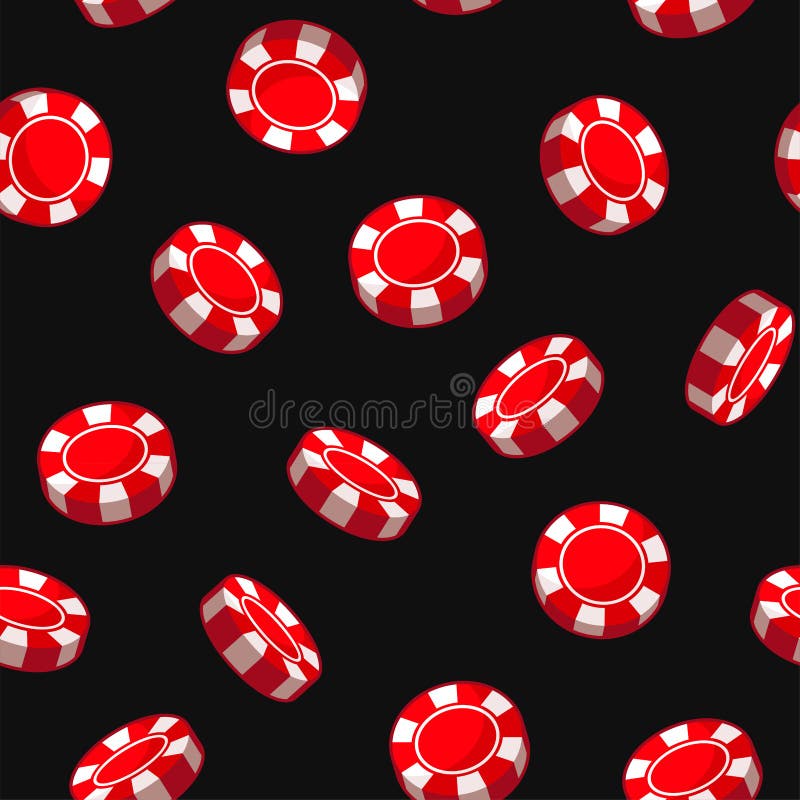 Red Casino Poker Chips Seamless Pattern. Vector Stock Vector ...