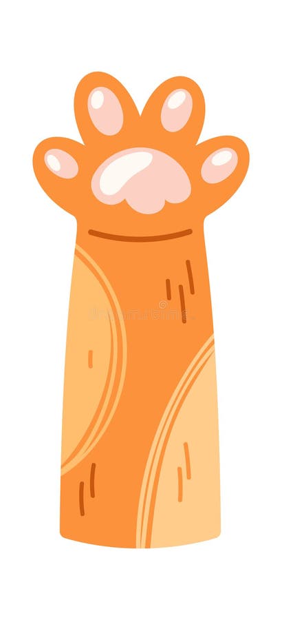 Red cat foot raised up stock vector. Illustration of foot - 368326850