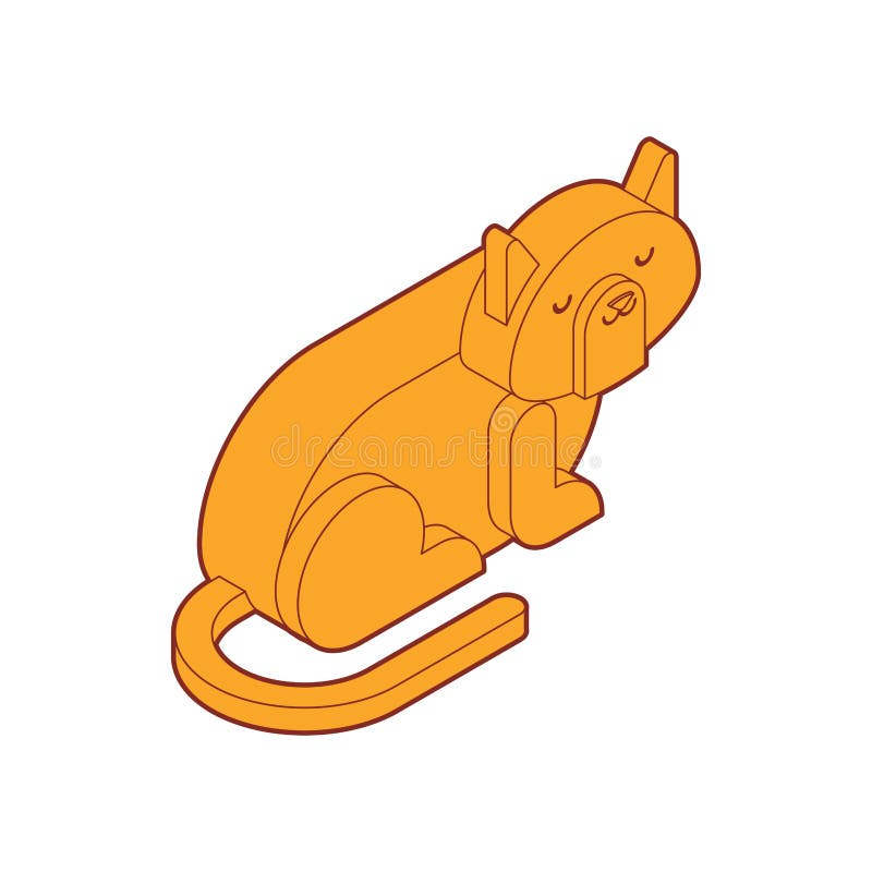 Red Cat Isometric. Home Pet 3d Stock Vector - Illustration of cute ...