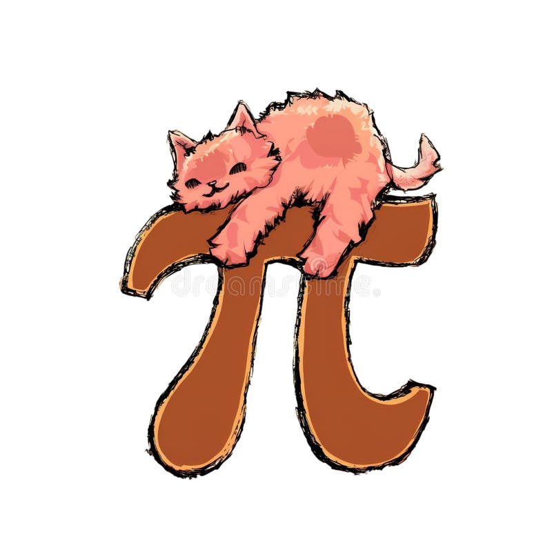 Red cat on pi big symbol stock photo. Illustration of university ...