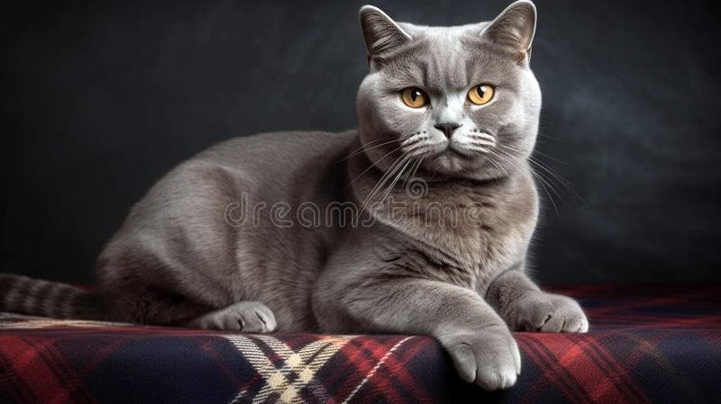 A Red Cat of the Scottish Fold Breed. AI Generative Stock Illustration ...