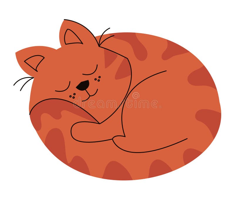 Red cat sleeping stock vector. Illustration of feline - 270978332