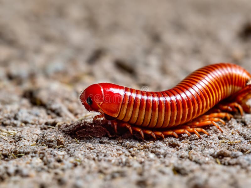 Red Caterpillar on a Background of the Texture Stock Image - Image of ...