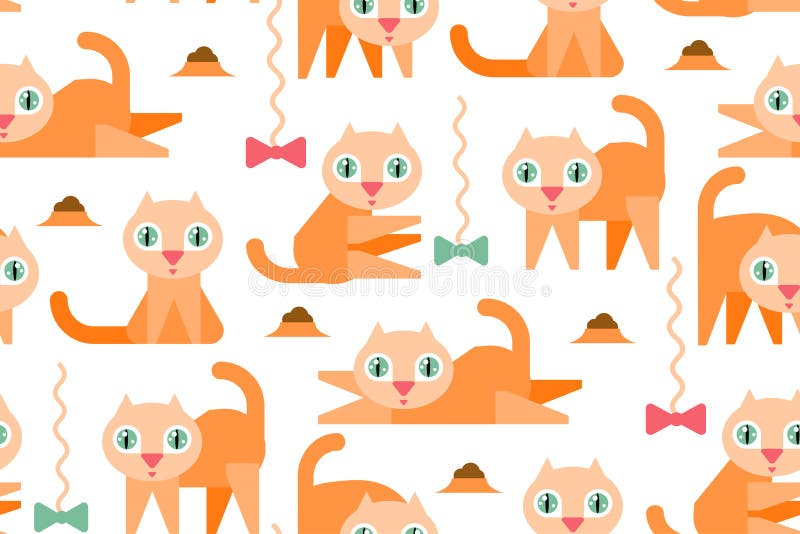 Red cats stock vector. Illustration of cartoon, abstract - 90105296