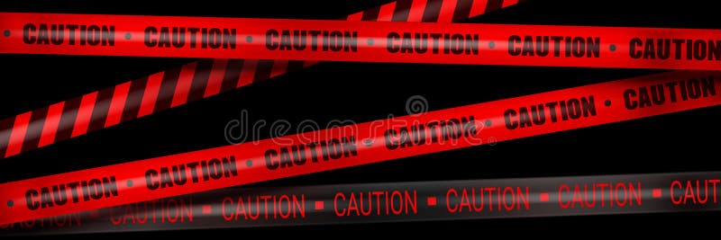 Red Caution Barrier Tape with Striped Pattern Stock Illustration ...