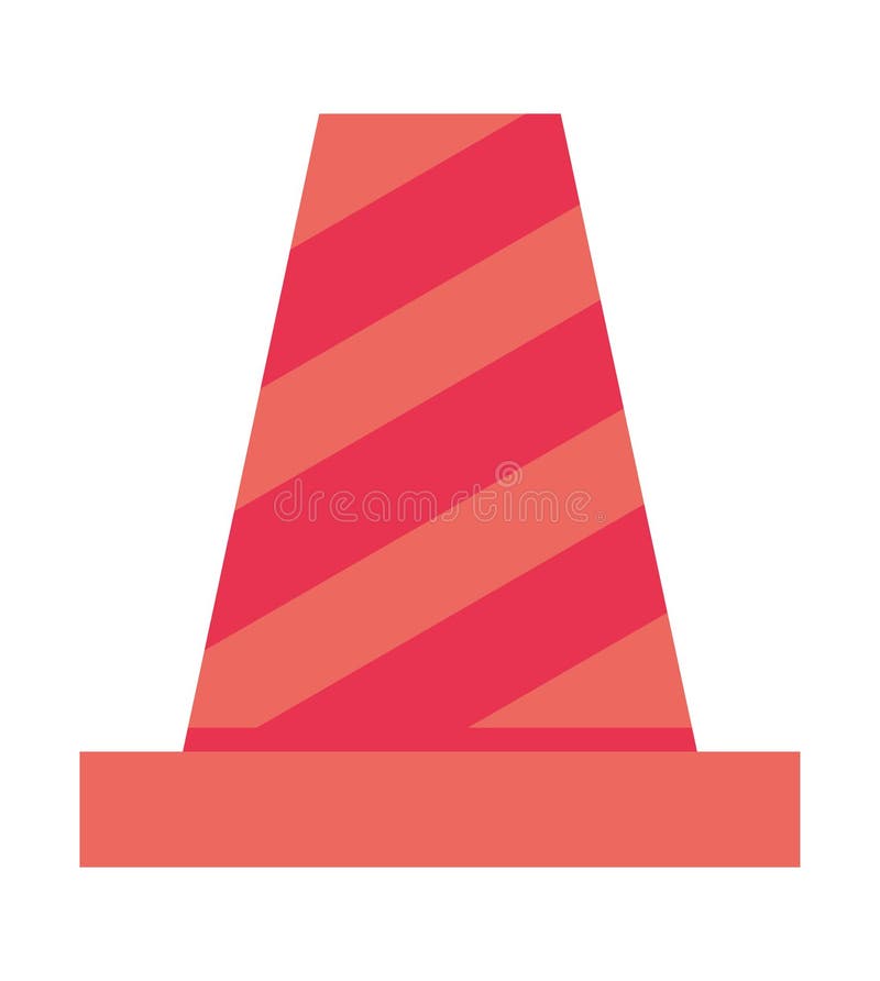 Red caution cone stock vector. Illustration of obstacle - 232608314