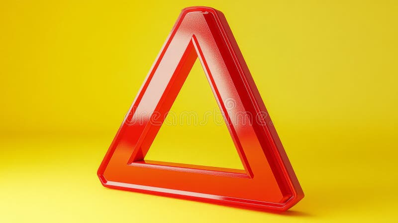 A Red Caution Triangle on a Yellow Background, Indicating Safety and ...
