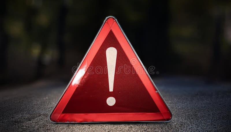 Red Caution Warning Sign with Exclamation Mark. Traffic Sign Stock ...