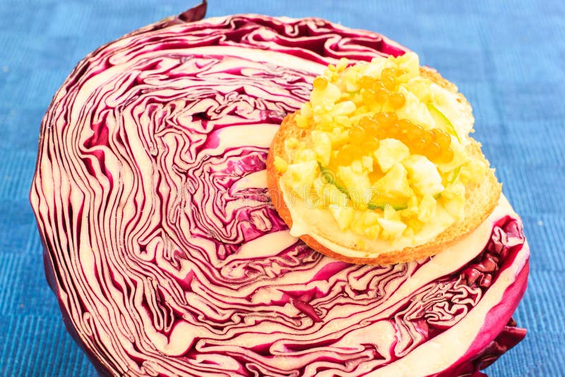 Red caviar with bread stock photo. Image of baguette - 50921936