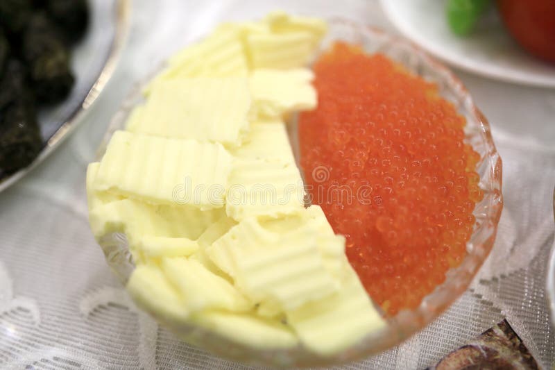 Red Caviar and Butter Slices Stock Photo - Image of dish, breakfast ...
