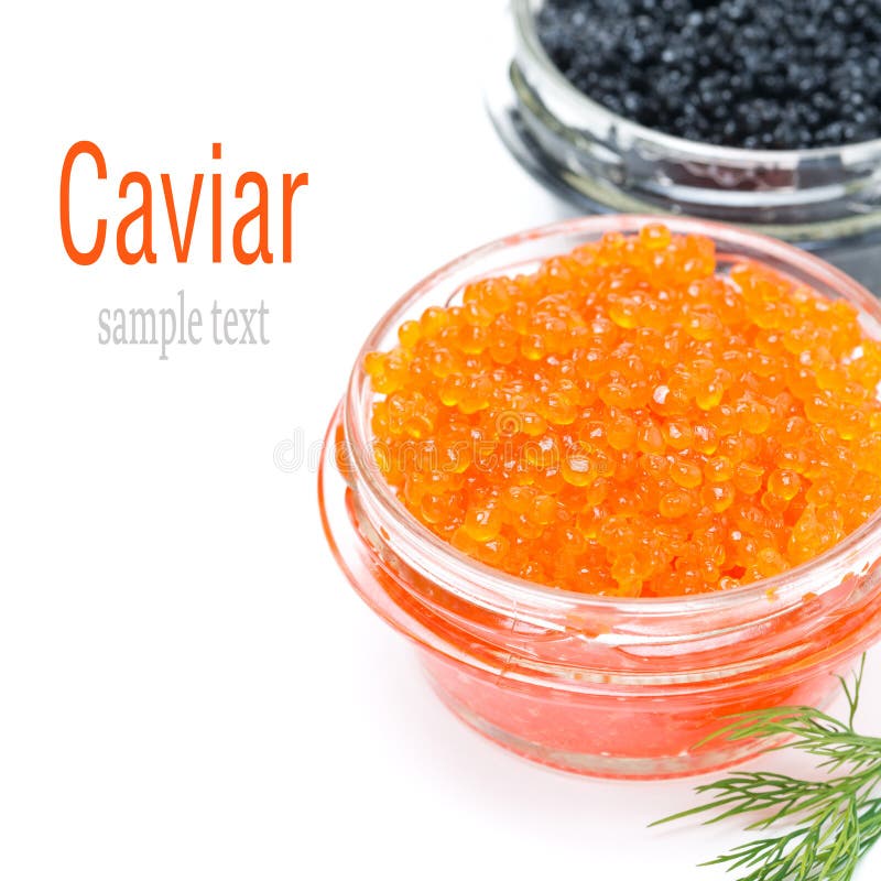 Red Caviar in a Glass Jar, Isolated Stock Image - Image of cooking ...