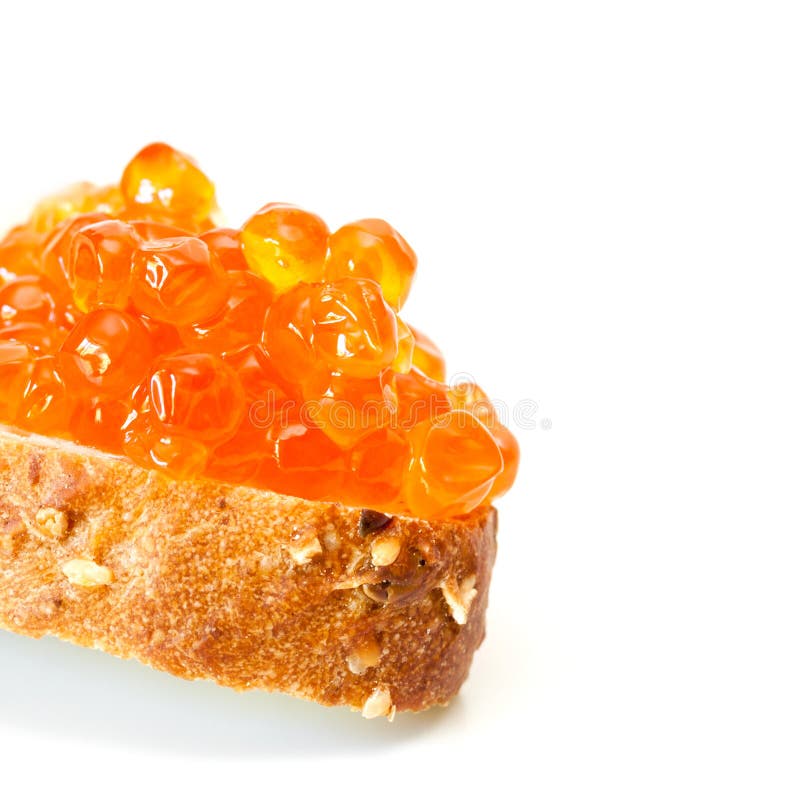 Red Caviar on the Grain Bread. Stock Image - Image of delicious, dinner ...