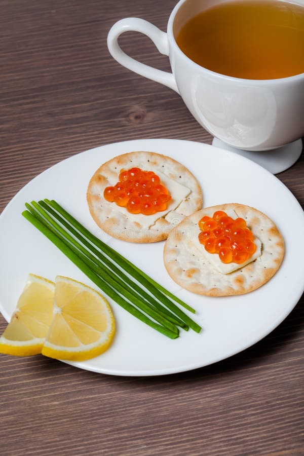Red Caviar Holiday Breakfast Stock Image - Image of holiday, natural ...