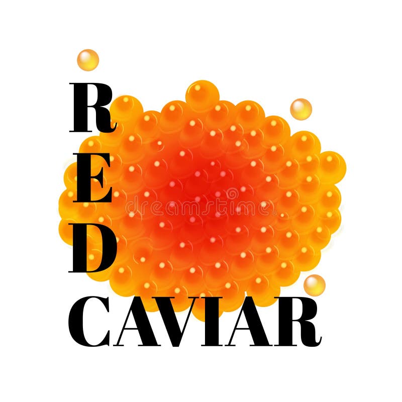 Red Caviar Isolated on White Background Stock Vector - Illustration of ...