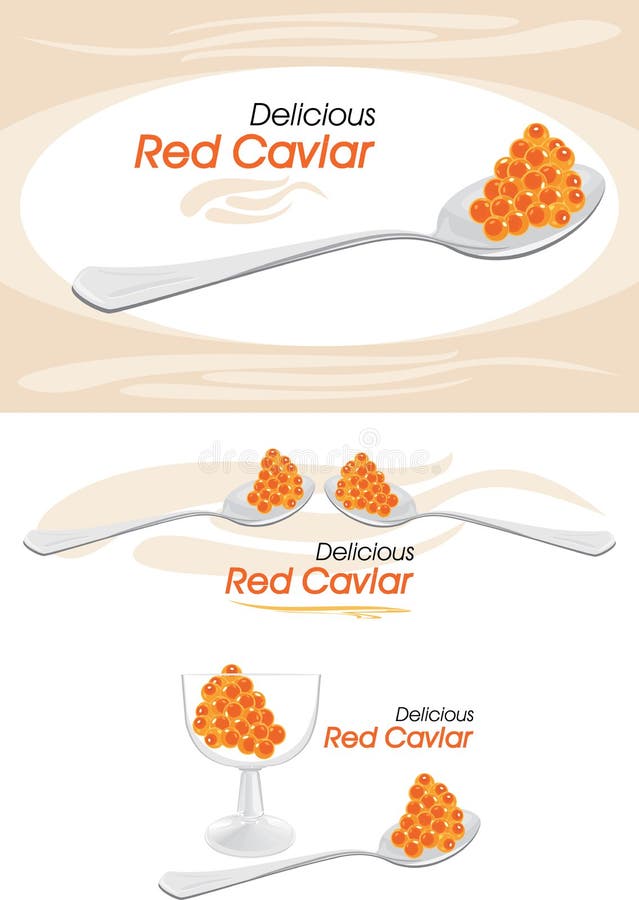 Red Caviar. Labels for Design Stock Vector - Illustration of cook ...