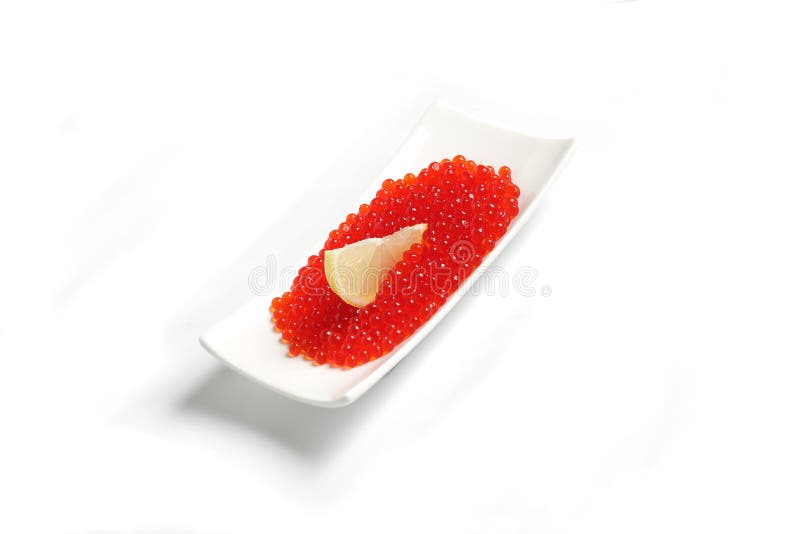 Red caviar with lemon stock photo. Image of food, luxury - 11764970