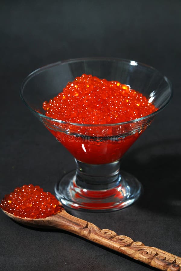 A Small Glass Vase with Red Caviar Stock Image - Image of breakfast ...