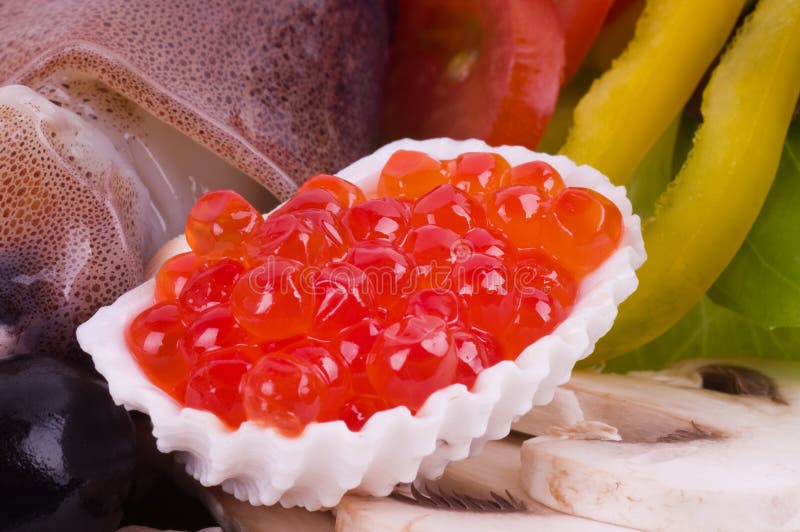 Red Caviar and Raw Cocktail Stock Image - Image of narrow, fluke: 25871393