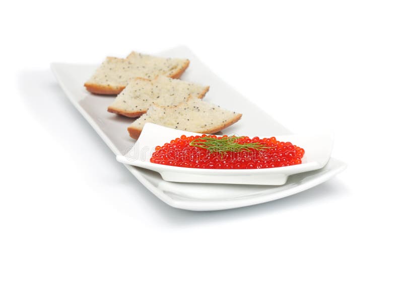Red Caviar with Sliced Bread Stock Image - Image of fish, plate: 13522537