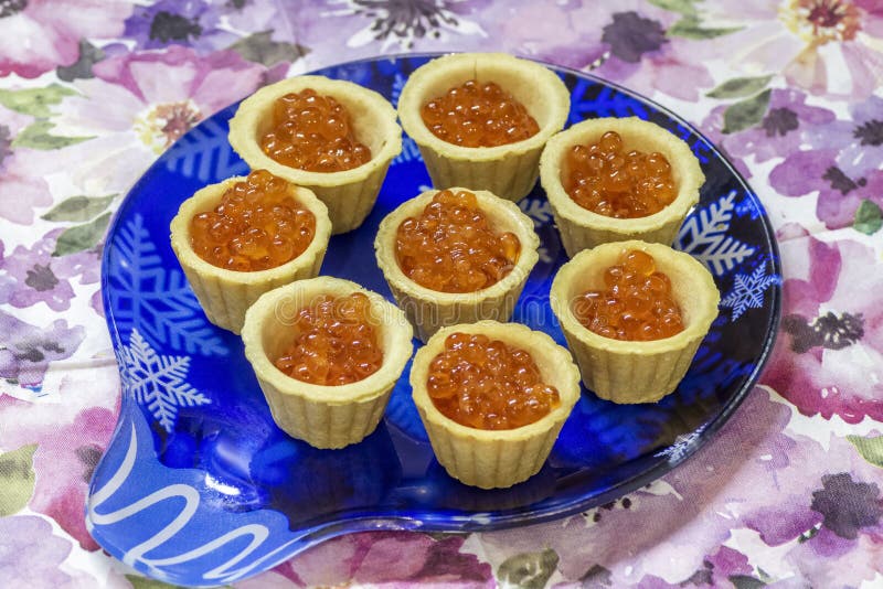 Red caviar on the table stock photo. Image of decorated - 197948586