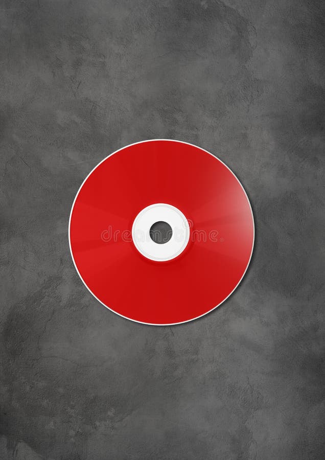 Red CD - DVD Mockup Template Isolated on Concrete Background Stock ...