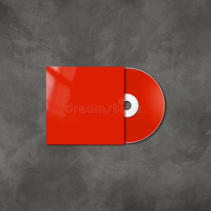 Red CD - DVD Mockup Template Isolated on Concrete Background Stock ...