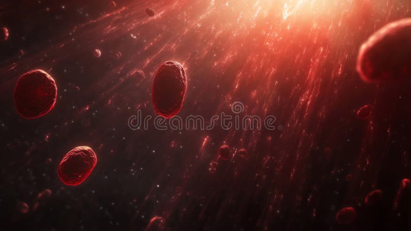Red Celestial Bodies Falling through Space Dust Stock Illustration ...