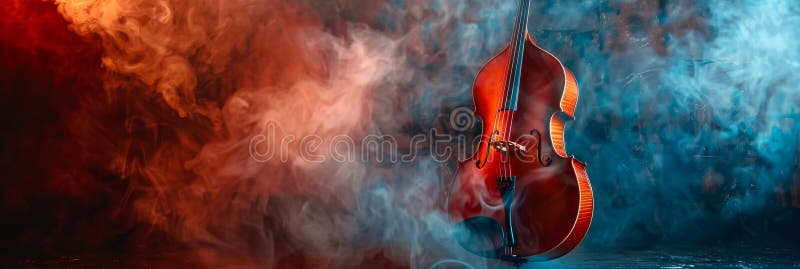 A Red Cello is Surrounded by Smoke and Fire Stock Illustration ...