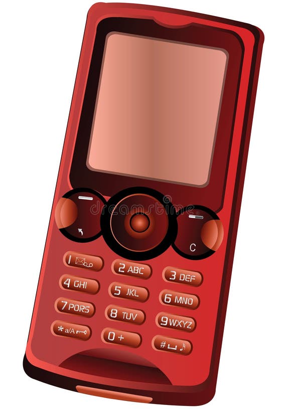 Red cellphone stock vector. Illustration of glass, network - 9521080
