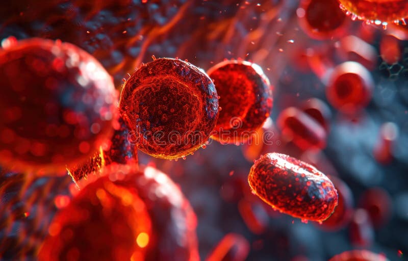 Red Cells are Seen from Several Angles Stock Photo - Image of generated ...