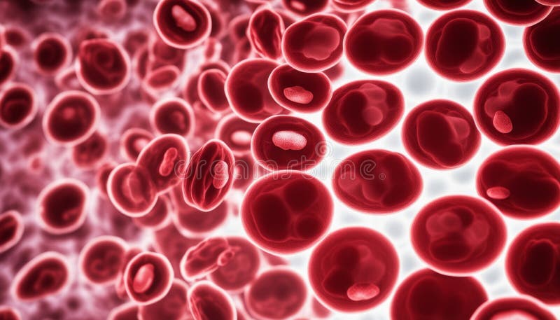 A Red Cellular Structure with a White Line in the Middle Stock ...