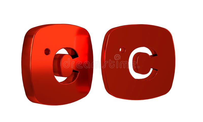 Red Celsius Icon Isolated on Transparent Background. Stock Illustration ...