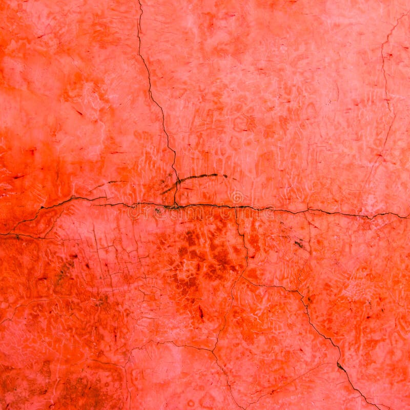 Red Cement Crack Wall Texture Stock Image - Image of textured, abstract ...