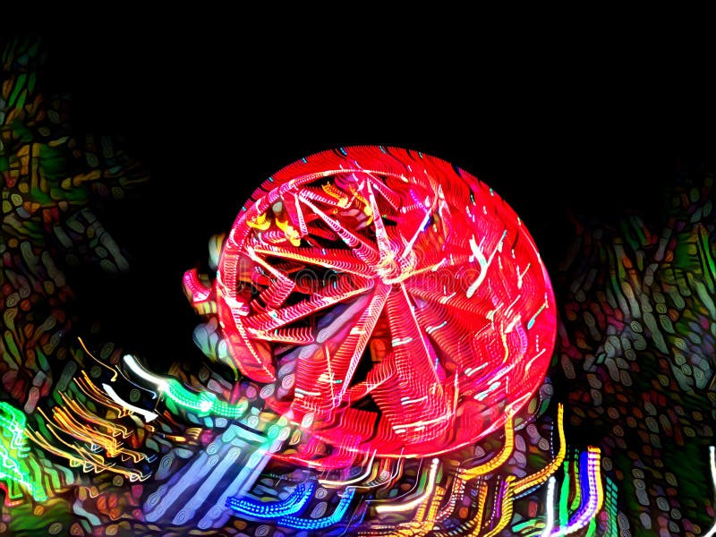 Red centre at the fun fair stock photo. Image of wheel - 218783894