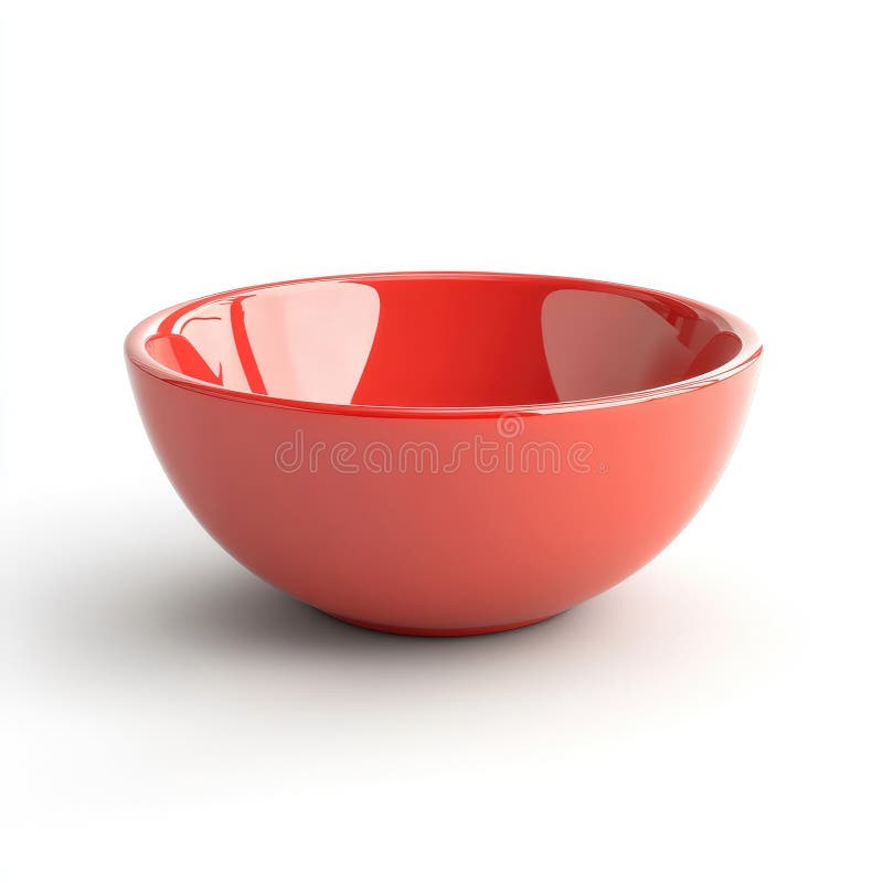 Vibrant Red Ceramic Bowl, Perfect for Modern Kitchen or Dining Stock ...