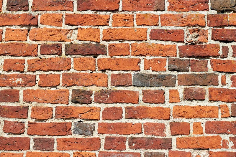 Red Ceramic Brick Backdrop of a Medieval Church Wall Stock Photo ...