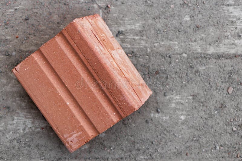 Red Ceramic Brick Close Up. Construction Background. Construction of a ...