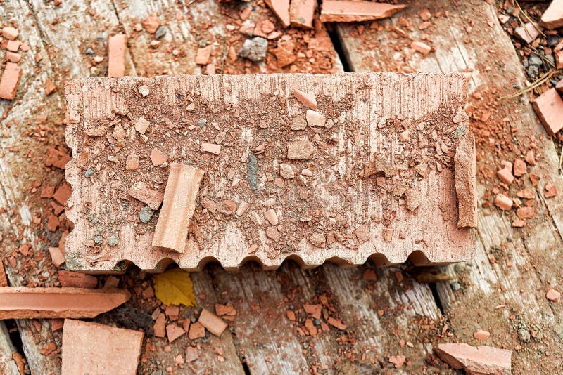 Red Ceramic Brick Close Up. Construction Background. Construction of a ...