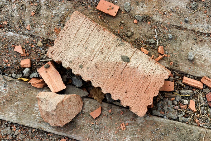 Red Ceramic Brick Close Up. Construction Background. Construction of a ...