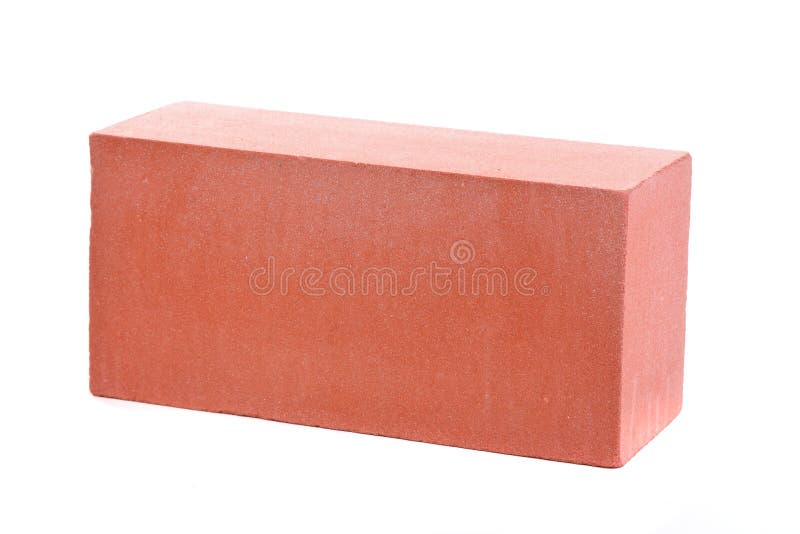 Red Ceramic Brick at the White Background Stock Image - Image of ...