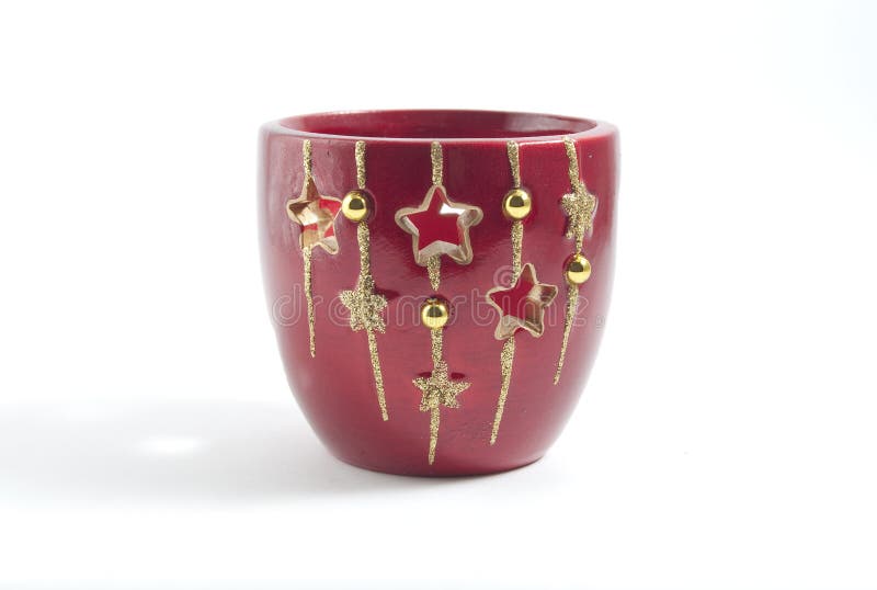 Red ceramic cup stock photo. Image of decorated, holes - 11706528